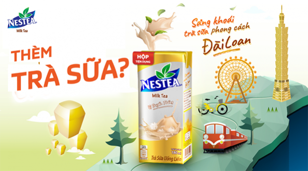 Thỏa cơn thèm trà sữa với trà sữa nestea uống liền dạng hộp mới.